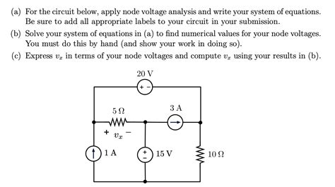 Solved A ﻿for The Circuit Below Apply Node Voltage