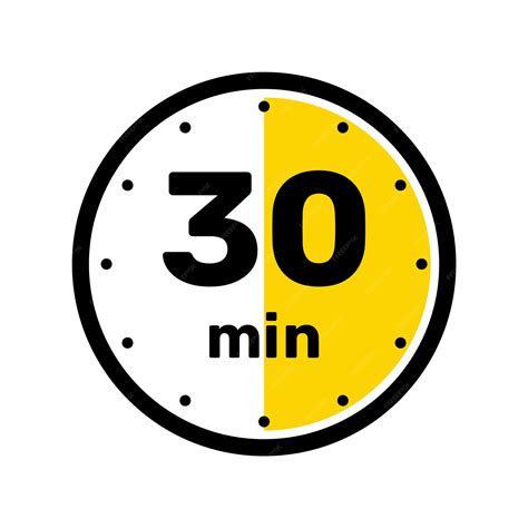 30 Minutos Reloj Analógico Icono Diseño De Fondo Blanco Vector Premium