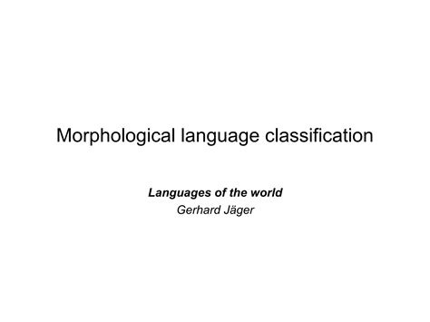 Morphological Typology Pdf