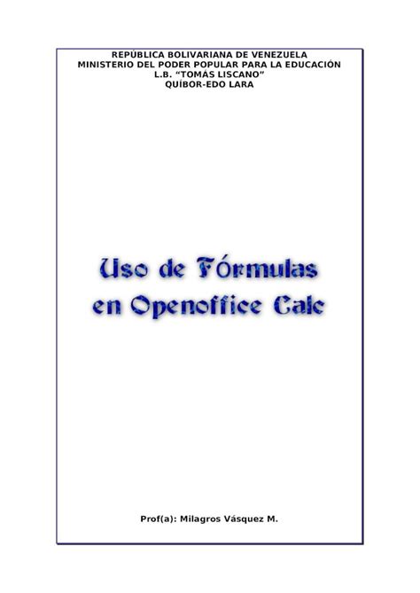Doc Uso De Fórmulas En Openoffice Calc Dokumen Tips