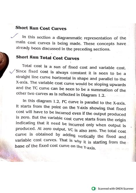 Short Run Cost Curves Study Notes B A Economics Studocu