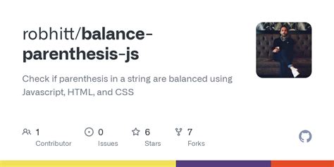 GitHub Robhitt Balance Parenthesis Js Check If Parenthesis In A String Are Balanced Using