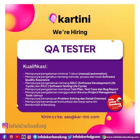 lowongan kerja qa tester pt kartini otomasi indonesia bandung mei 2024