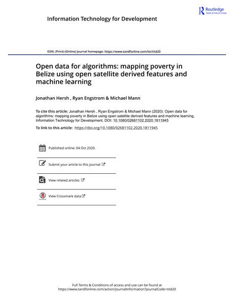 Pdf Information Technology For Development Issn Print Open Data For Algorithms Mapping