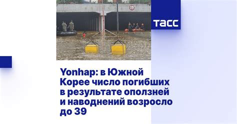 Yonhap в Южной Корее число погибших в результате оползней и наводнений возросло до 39