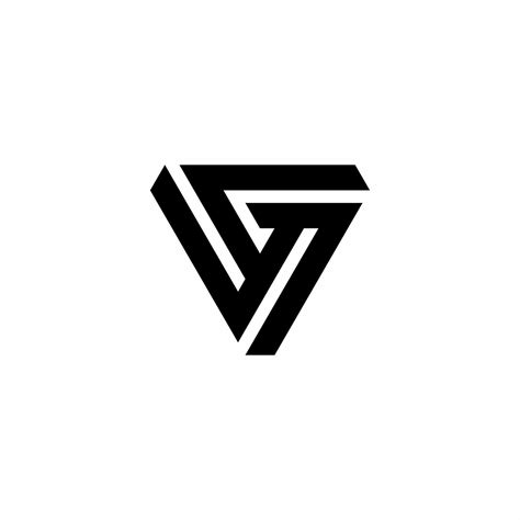Modern V And G Monogram Featuring Symmetrical Structural Paths With A