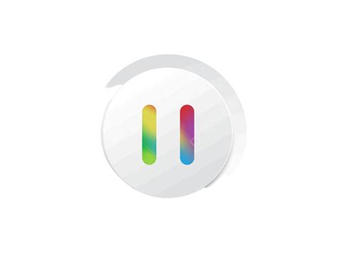 Music Player Pause Rainbow Gradient Icon Button Sign Orange Website