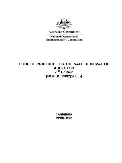 Asbestos Code Asbestos Occupational Safety And Health