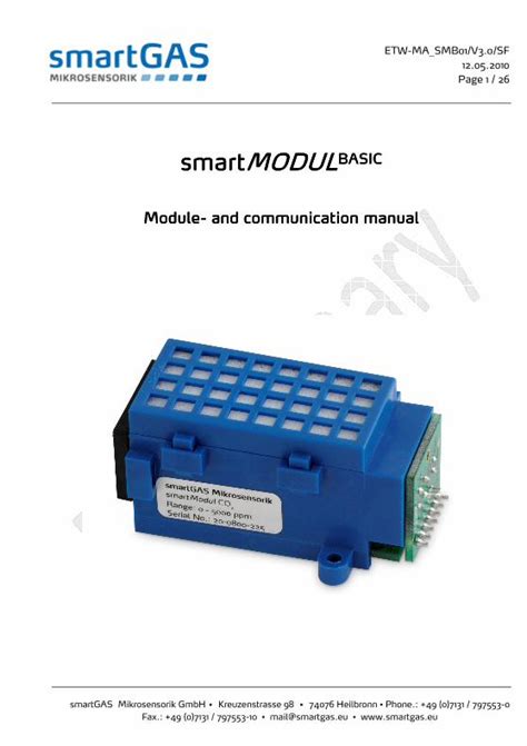 PDF Smart MODUL BASIC Gassensor Ru The SmartMODULBASIC Is A Self Contained Gas Measurement
