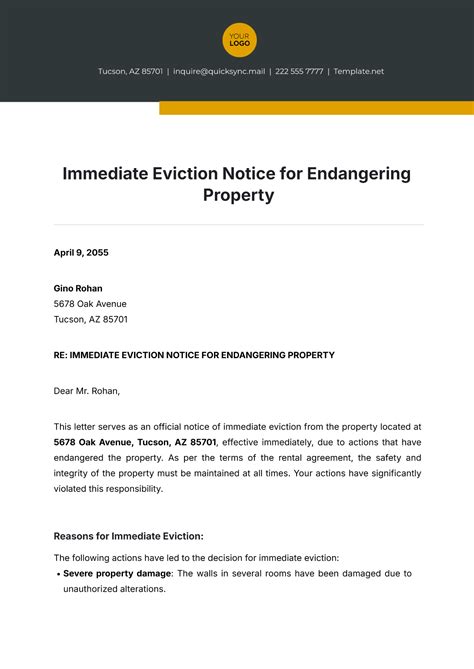 Free Printable Eviction Notice Template To Edit Online