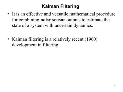 Kalman Filter For Object Tracking Pptx