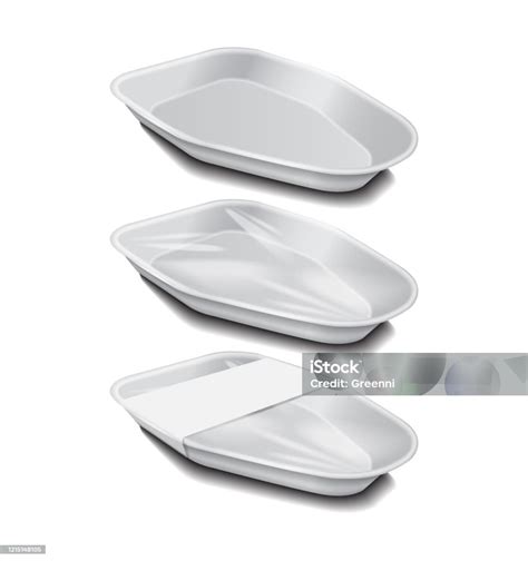 흰색 라벨식품 플라스틱 화이트 트레이 스티로폼 식품 저장 거품 식사 용기 음식에 대 한 빈 상자 측면 도면 상자에 대한 스톡 벡터 아트 및 기타 이미지 Istock