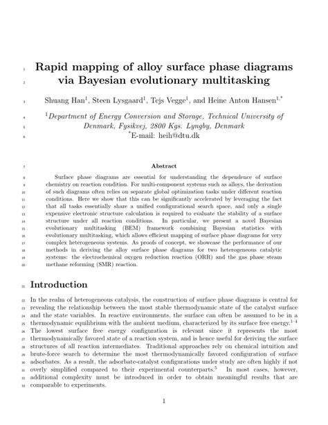 Pdf Rapid Mapping Of Alloy Surface Phase Diagrams Via Bayesian