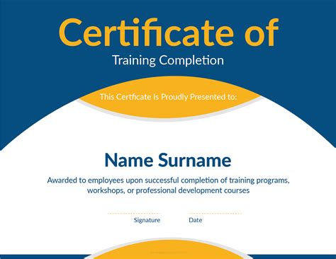 Training Completion Certificate Templates For Word Save