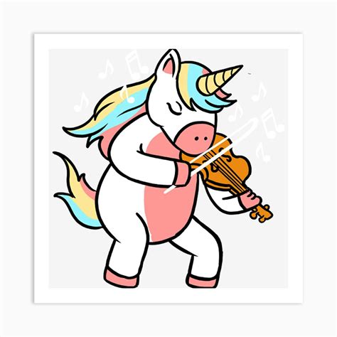 Unicorn Playing Violin For Violin Player Art Print By Firmanart Fy