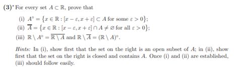 Solved 3 For Every Set AR Prove That I Chegg Com
