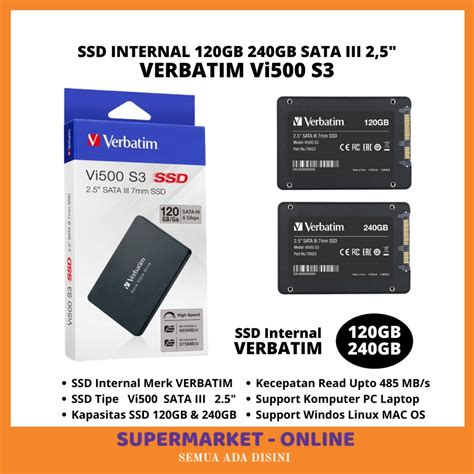 Jual BEST SELLER Hardisk Hard Disk Harddisk SSD Internal VERBATIM Original 120GB 240GB Buat