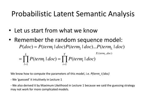 Ppt Probabilistic Latent Semantic Analysis Powerpoint Presentation