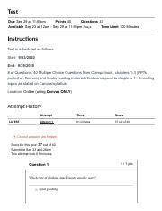 CIS Test Answers Pdf Test Due Sep At Pm Points Questions Available Sep