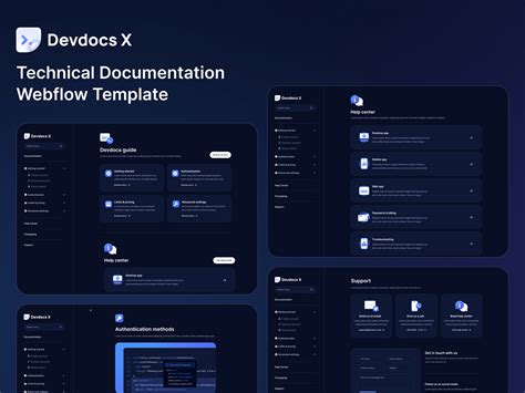 devdocs x documentation webflow template behance