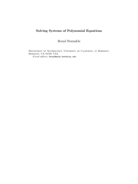solving systems of polynomial equations pdf polynomial