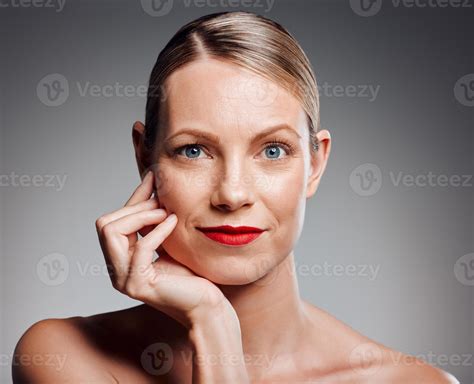Portrait Beauty And Mature Woman In Makeup For Glow Skincare Results