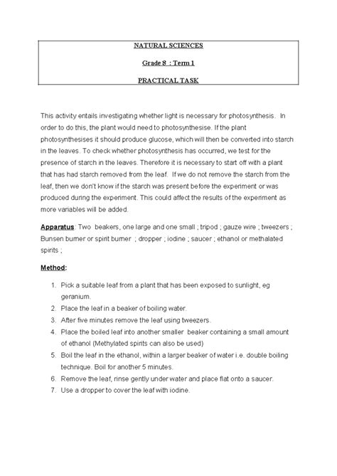 Term 1 Gr 8 Test Practice Materials Time 1hr 30 Min Marks 50 N