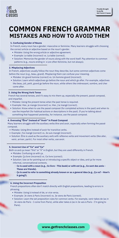 Common French Grammar Mistakes And How To Avoid Them French Grammar