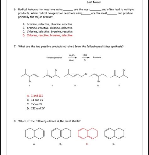 Solved 4. A possible reaction of ethane with chlorine in | Chegg.com