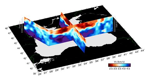 Cross Sections Of Absolute Shear Wave Velocity Through The Black Sea