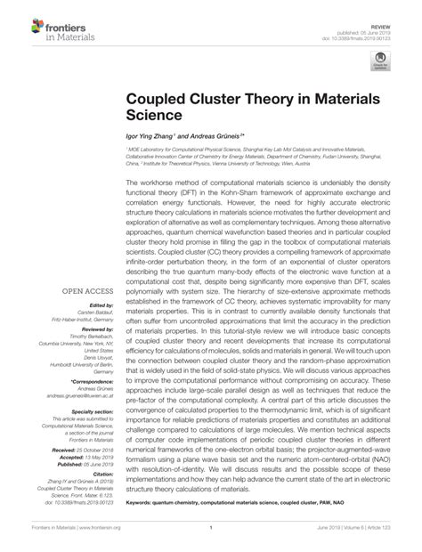 pdf coupled cluster theory in materials science