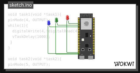 Freertos多任务点灯 Wokwi Esp32 Stm32 Arduino Simulator