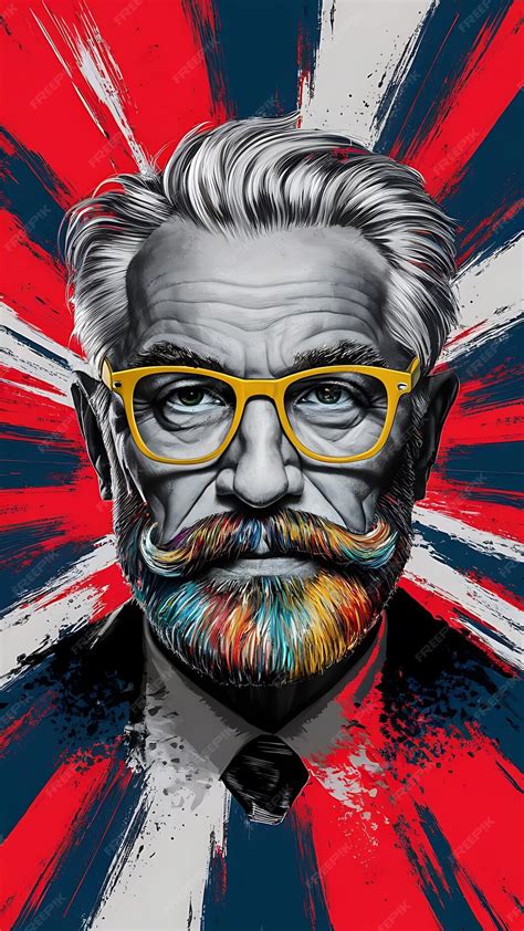 A Man With Glasses And A Beard Wearing Yellow Glasses Premium Ai