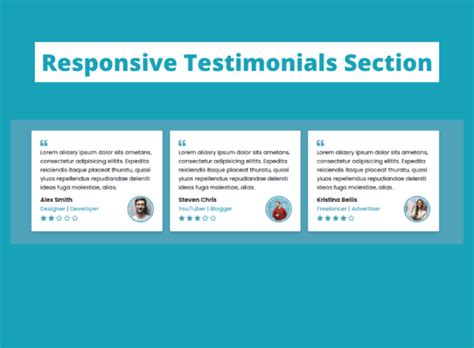 How To Make Responsive Testimonials Section Using Only HTML CSS Rocoderes