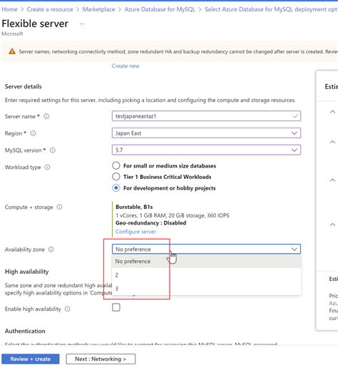 Why Cant I Choose Any Availability Zone In Azure Database For Mysql