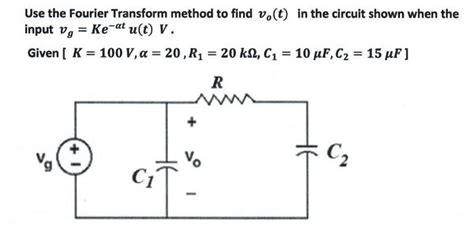 Solved Use The Fourier Transform Method To Find V T In The Chegg