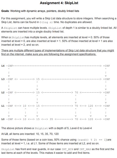 Assignment 4 Skiplist Goals Working With Dynamic