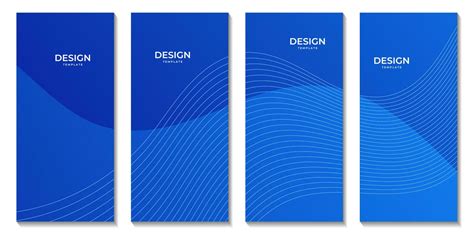 Set Of Brochures With Abstract Blue Wave Gradient Background 24089891 Vector Art At Vecteezy