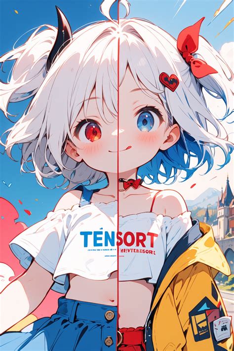 Split Screen of TensorArt-chan | image created by Tekeli_liw3 | Tensor.Art
