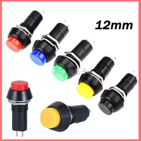 Miniature Mini Push Button Switch 12mm Latching Momentary Spst Car Dash