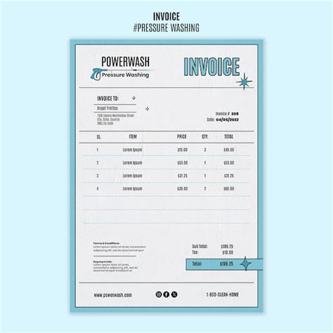 Pressure Washing Invoice Template Free Simple Transport Invoice