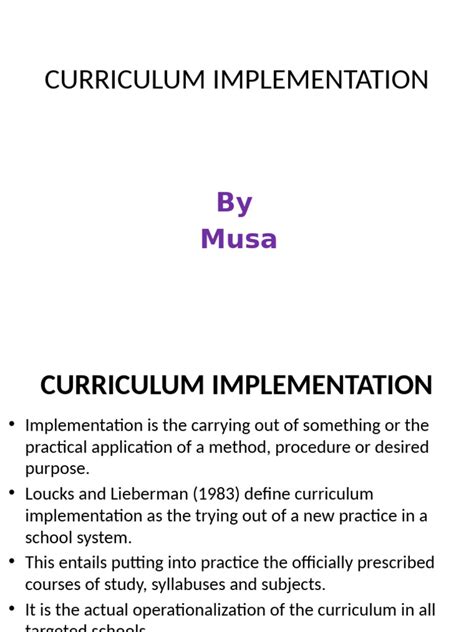 Lecture 5 Contcurriculum Implementation Pdf