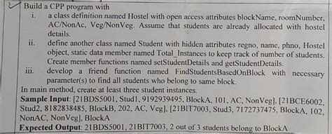 Solved Build A Cpp Program With I A Class Definition Named