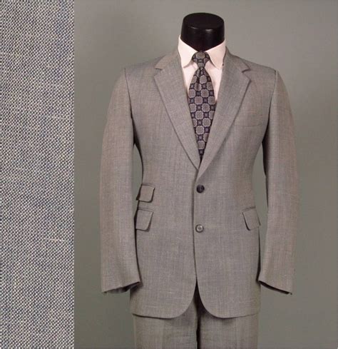 Vintage Mens Suit 1960s 1970s Geoffrey Beene American Mod Blue Etsy