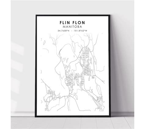 Flin Flon Map Print Flin Flon Manitoba Map Print Flin Flon Manitoba