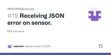 Receiving Json Error On Sensor · Issue 19 · Prtgprtgscheduler · Github