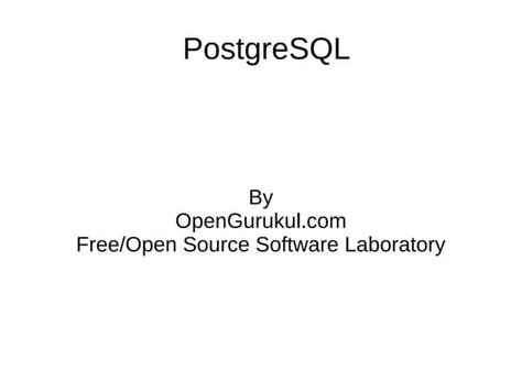 Opengurukul Database Postgresql Odp Databases Computer Software And Applications