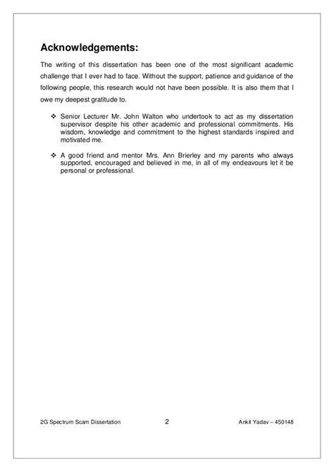 Acknowledgement Dissertation Template Dissertation Acknowledgements