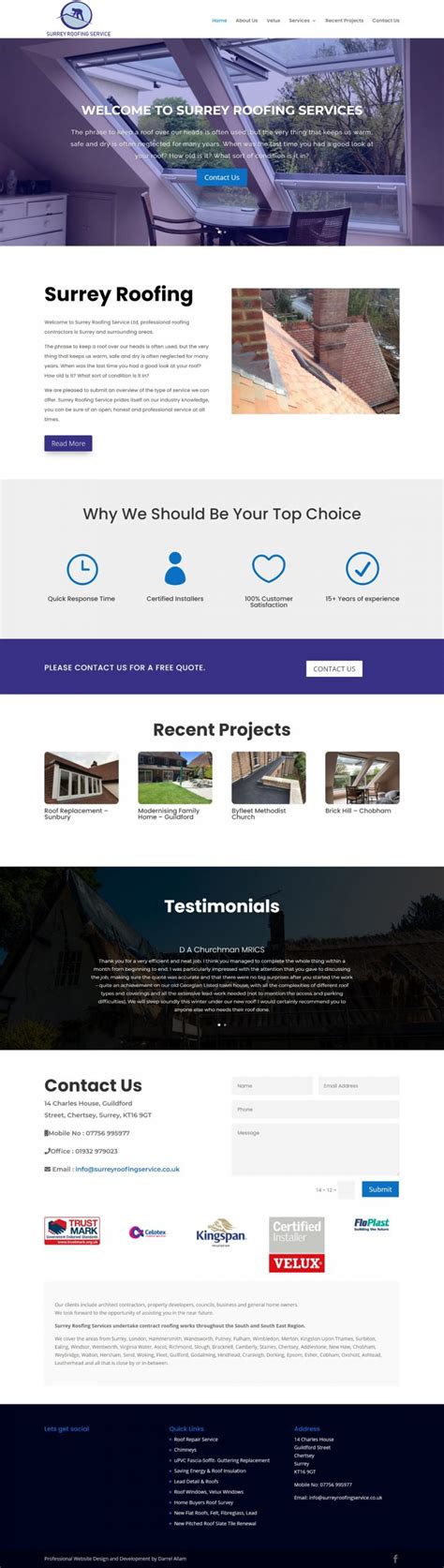 surrey roofing vicky web developer