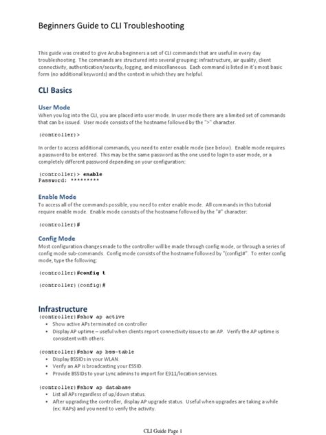Beginners Guide To Cli Troubleshooting Pdf Radius Command Line
